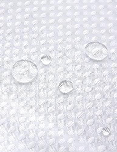 SUMGAR No Hook Shower Curtain Extral Long 71" x 86" White Waffle Weave Textured Fabric Cloth Hotel Luxury Simple Elegant Shower Curtains Set with Snap in Liner for Modern Farmhouse Bathroom