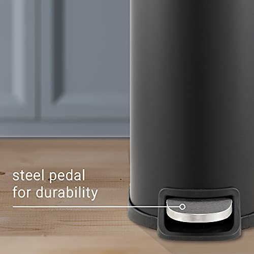 happimess HPM1010B Roland 10.6-Gallon Step-Open, Black Home, Office, Kitchen Trash Can