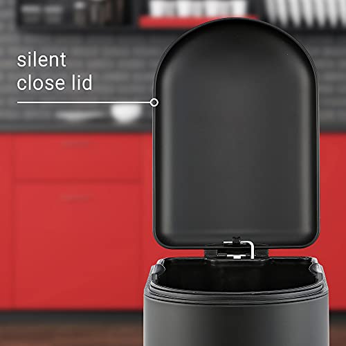 happimess HPM1010B Roland 10.6-Gallon Step-Open, Black Home, Office, Kitchen Trash Can