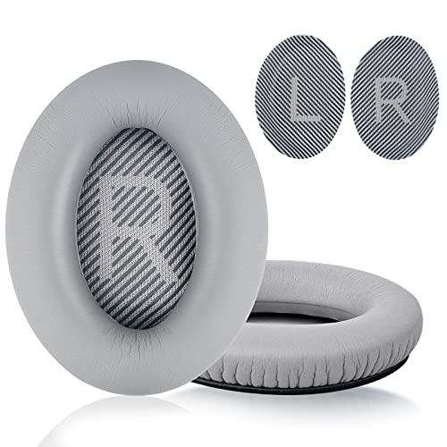 Replacement Ear Pads for Bose Quiet Comfort 35, Ear Pads Cushions Compatible with Bose QC 35/35 II Headphones Made of Premium Protein Leather Memory Foam (Light Grey)
