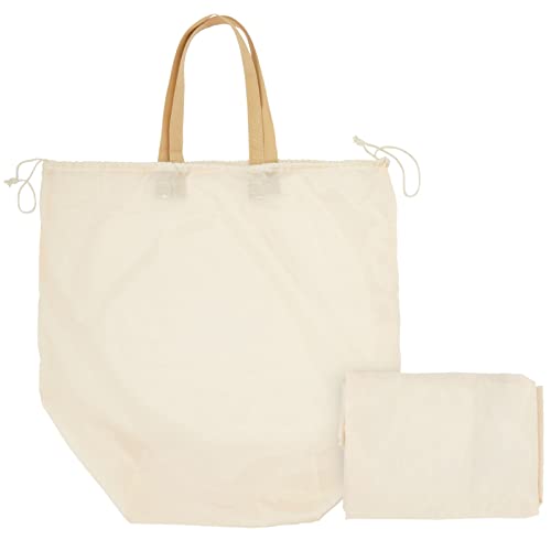 5 Piece Large Collapsible Laundry Hamper with 2 Removable Liner Bags and Folding Frame (Beige, 13 x 23 In)