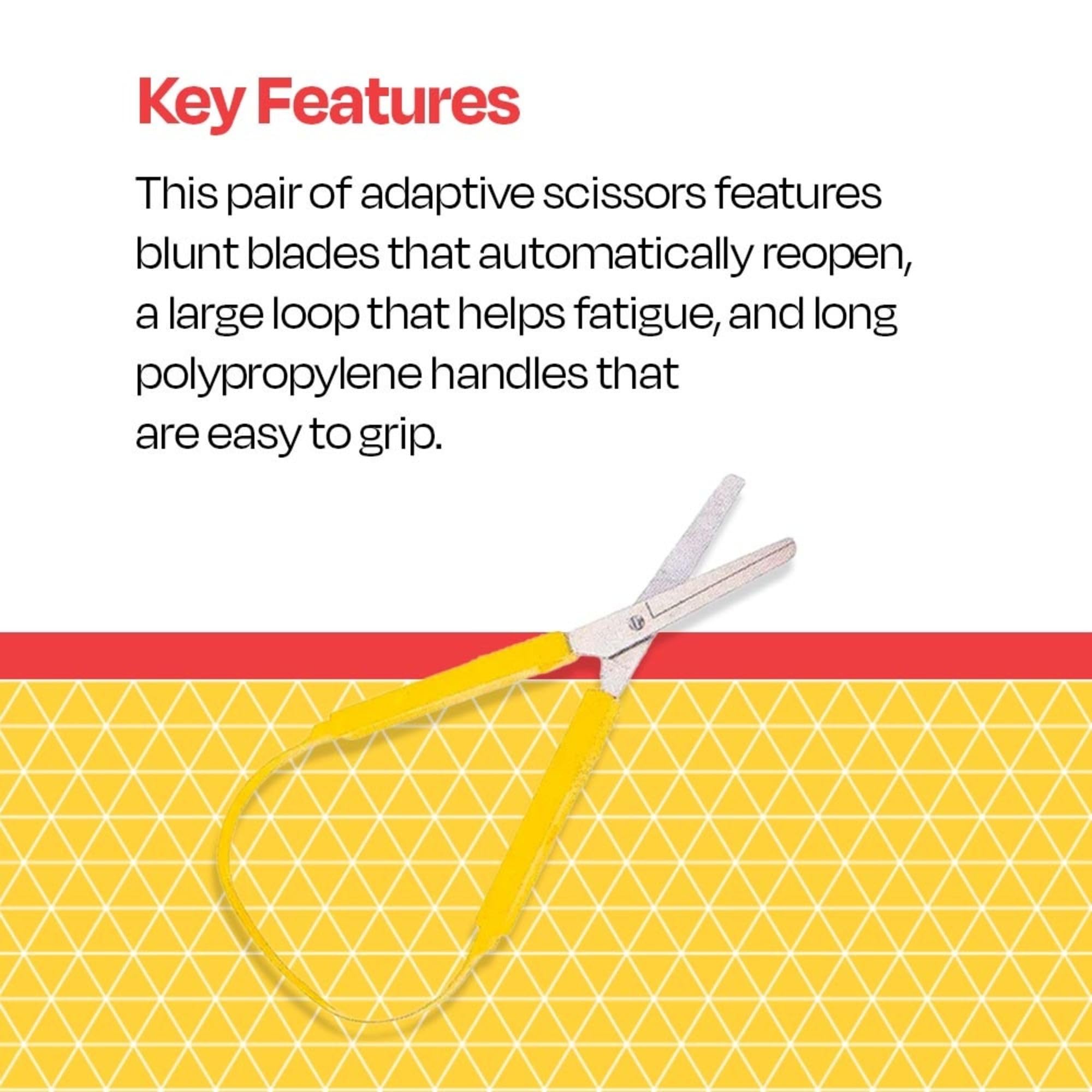 School Smart Loop Scissors, 8 Inches, Yellow,84838