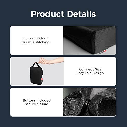 pack all 16L Lightweight Packable Tote Bag, Water Resistant Foldable Grocery Bag, Reusable Shopping Bag (Black)