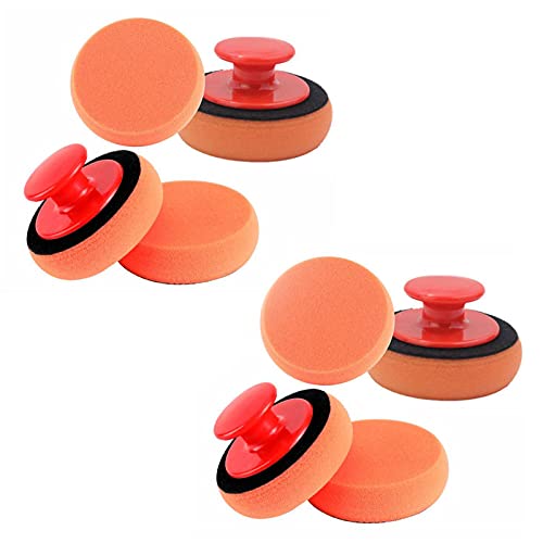 Car Wax Polish Sponge with Handle, Applicator Pad for Car Interior Care/Waxing/Polishing/Paint Cleaning - 12 Pcs