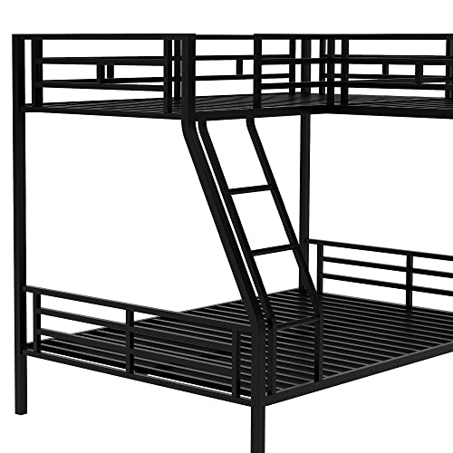 SOFTSEA L-Shaped Metal Triple Bunk Bed with A Loft Bed Attached for 3 Kids, Twin Over Twin Over Full Bunk Beds with Desk, No Box Spring Needed(L-Shaped 3 Bed)