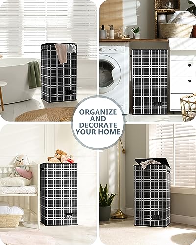 SOLEDI Laundry Hamper with Lid 100L Large & Tall Collapsible Laundry Baskets, Clothes Hamper with Bag Removable Easy to Carry, Dirty Hampers for Bedroom, Bathroom, Dorm, College