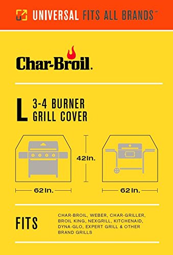 Char-Broil 463377319 Performance 4-Burner Cart Style Liquid Propane Gas Grill & Performance Grill Cover, 3-4 Burner: Large & 8666894 SAFER Replaceable Head Nylon Bristle Grill Brush, One Size