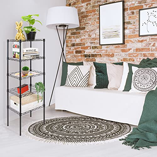 Mount-It! 5 Tier Metal Shelving Unit| - Use As Pantry Shelves, Closet Racks and Shelving or Utility Shelf for Laundry Room | Shelves Height Can be Adjusted -16 inches x 11.25 inches