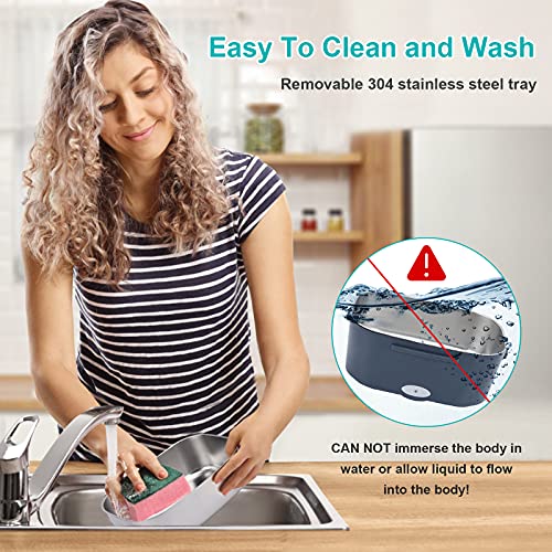 Samshow Electric Heating Lunch Box Food Heater/Warmer Portable Heated Lunch Boxes for Car truck and Home Work Adults Electric Lunch Box - Leak Proof, 1.5L Removable 304 Stainless Steel Container
