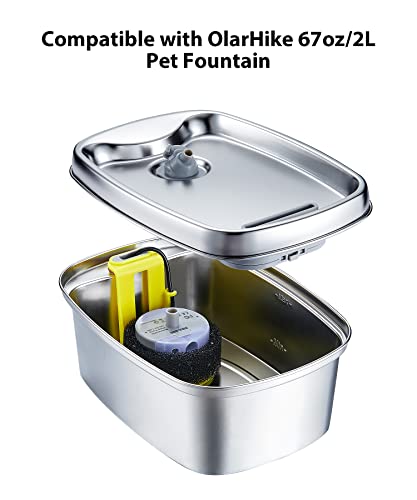 OlarHike Replacement Pump for Pet Drinking Fountains Compatible with Stainless Steel Pet Fountain Only, Dog and Cat Water Dispensers Pump