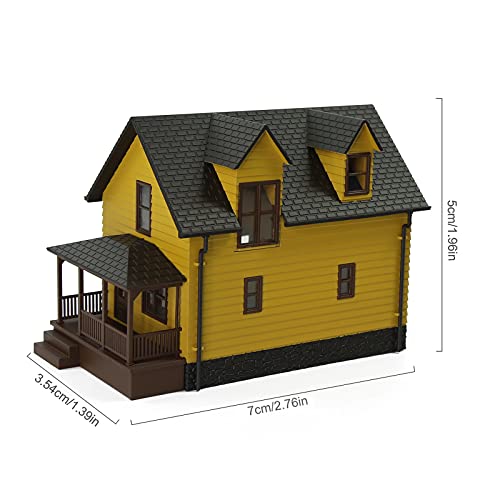 N Scale Model Building 1:160 Residential Modern House Assembled Architectural for Model Train Layout Diorama JZN01 (Yellow)