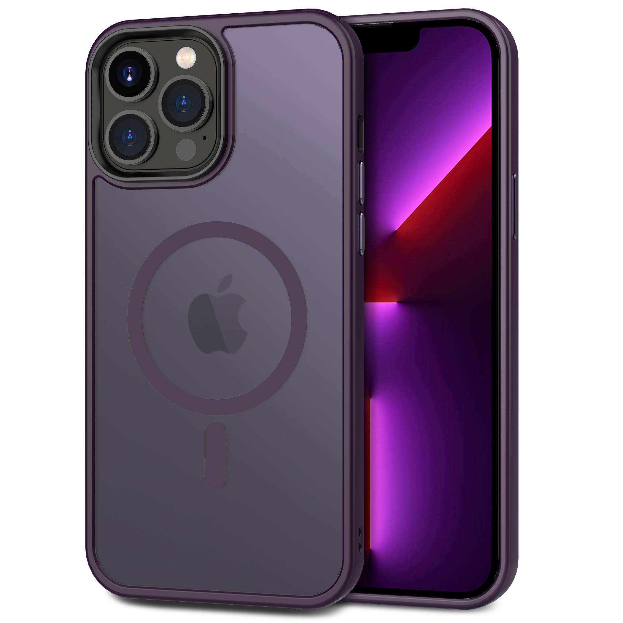 CACOE Magnetic Case for iPhone 13 Pro Max 6.7 inch-Compatible with MagSafe & Magnetic Car Phone Mount,TPU Thin Phone Cases Cover Protective Shockproof Anti-Fingerprint(Dark Purple)