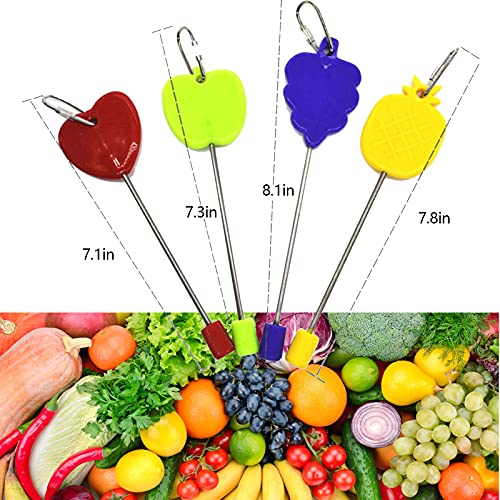Bonaweite 2 Pack Bird Food Holder, Pet Parrot Feeders, Stainless Steel Birds Fruit Vegetable Stick Holders, Foraging Toy, Bird Treat Skewer