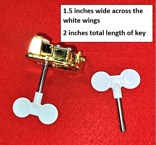 Two Child Safety Butterfly Winding Keys for a Music Box, Large White Key for Musical Movement - - Easy Wind Key - - 2 Extra Long Keys - - Mouse Ears - - Key for Music Box - - Music Box Key