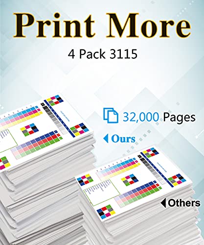 MM MUCH & MORE Compatible Toner Cartridge Replacement for Dell 3115cn 3110cn 3110 3115 | 310-8092 310-8094 310-8096 310-8098 (High Yield, 8000 Pages) 4-Pack