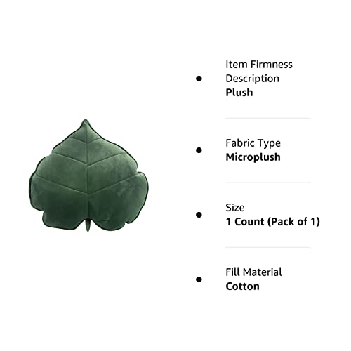 Teieas Elero 3D Leaf Shaped Throw Pillows Plant Pillow Novelty Plush Cushion Backrest Pillow Home Decoration for Car, Bedroom, Sofa, Couch, Living Room