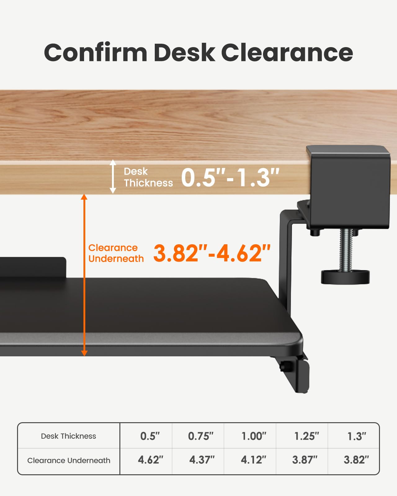 ErGear Keyboard Tray Under Desk, Corner Keyboard Tray with 45° Adjustable C Clamp for L Shaped Desk, Under Desk Keyboard Tray Slide Out, Computer Keyboard & Mouse Tray, 26.38" W x 11.61" D, Black