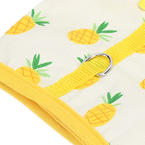 Luroze Guinea Pig Harness, Small Dog Harness Comfortable Cute Adjustable for Ferrets for Rabbits for Guinea Pigs for Chinchillas(S Number, Yellow Pineapple)