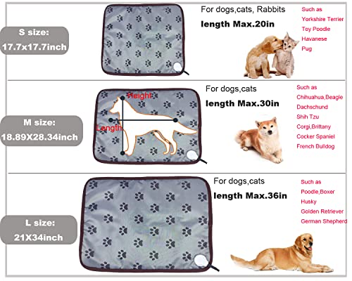 DEOMAN Pet Heating Pad for Small Dogs Cats Heated Bed mat Indoor Electric Cat Heating pad Waterproof Dog Heating pad Chew Proof Cord,Easy Clean