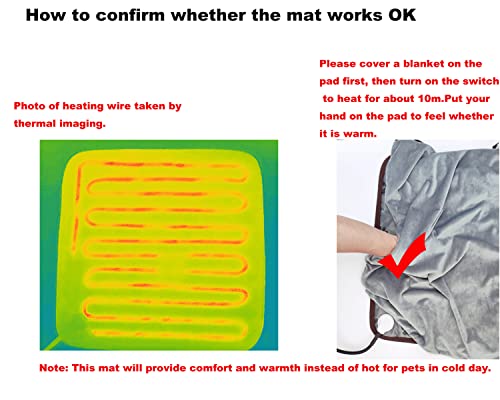 DEOMAN Pet Heating Pad for Small Dogs Cats Heated Bed mat Indoor Electric Cat Heating pad Waterproof Dog Heating pad Chew Proof Cord,Easy Clean