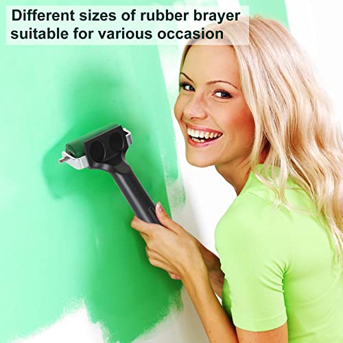 ZOEYES 4 Pack Rubber Brayer Roller, Vinyl Rubber Brayer, Ink Printmaking Roller Tool for Crafting, Painting, Ink Paint Block Stamping, Wallpapers, Gluing Application (2.4β, 4β, 5.9β, 7.9β) - Black