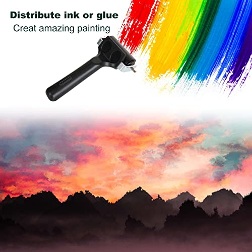 ZOEYES 4 Pack Rubber Brayer Roller, Vinyl Rubber Brayer, Ink Printmaking Roller Tool for Crafting, Painting, Ink Paint Block Stamping, Wallpapers, Gluing Application (2.4β, 4β, 5.9β, 7.9β) - Black