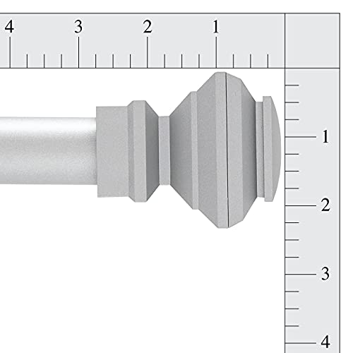 Interior Living 36-66 in. Adjustable Square End Curtain Rod, 1 in. Diameter, Pewter