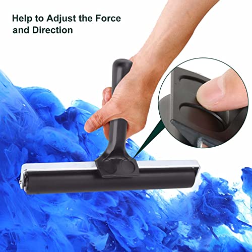 ZOEYES 4 Pack Rubber Brayer Roller, Vinyl Rubber Brayer, Ink Printmaking Roller Tool for Crafting, Painting, Ink Paint Block Stamping, Wallpapers, Gluing Application (2.4β, 4β, 5.9β, 7.9β) - Black