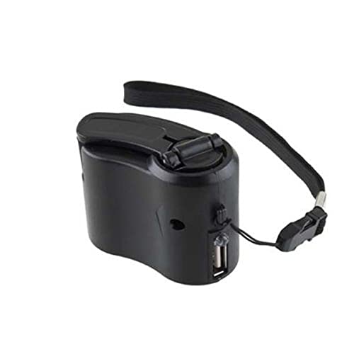 Survival Kit USB Hand Crank Manual Dynamo Phone Emergency Charger for MP4 Mobile Phone Tablet Outdoor Power Supply (Black)