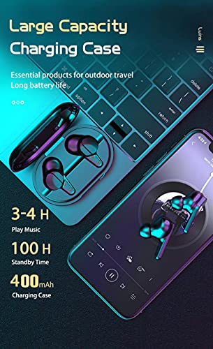 TWS Earphones Wireless Earbuds Headphones for REVVL V Plus 5G Phone, True Stereo Headset Hands-Free Mic Charging Case Compatible with T-Mobile REVVL V+ 5G Model