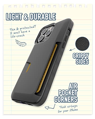 Smartish iPhone 13 Pro Wallet Case - Wallet Slayer Vol. 1 [Slim + Protective] Credit Card Holder - Black Tie Affair