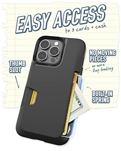 Smartish iPhone 13 Pro Wallet Case - Wallet Slayer Vol. 1 [Slim + Protective] Credit Card Holder - Black Tie Affair