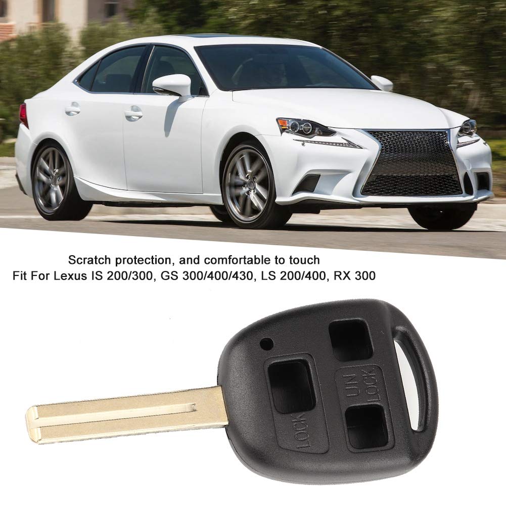 Aramox Car Key Case Black Shell Case for Lexus IS200 GS300 LS200 RX300 Remote Control Keys 3 Buttons.