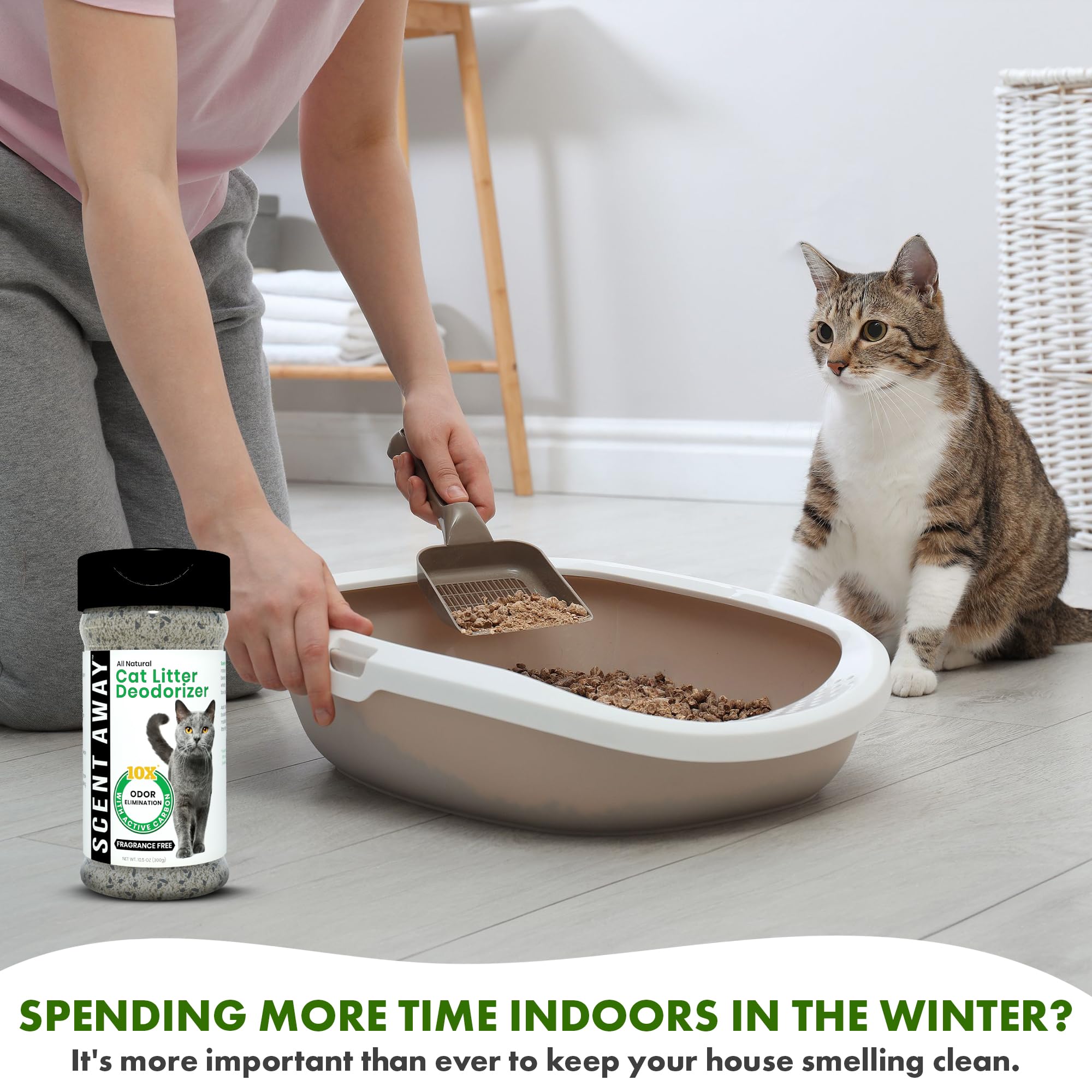 Cat Litter Deodorizer | Litter Box Odor Eliminator | Fragrance-Free with Active Carbon | Eliminates Cat Odors and Smells to Keep Your Home Fresh and Clean (25 LBs)