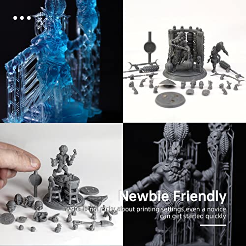 RESIONE W90B Water Washable 3D Printer Resin Almost Odorless LCD UV-Curing Resin 405nm Standard Photopolymer Resin for DLP MSLA LCD 3D Printing (Transparent Orange, 500g)