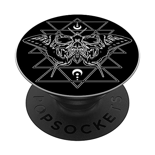 Witch Wiccan Mysticism Moth Butterfly Crescent Moon Occult PopSockets Swappable PopGrip