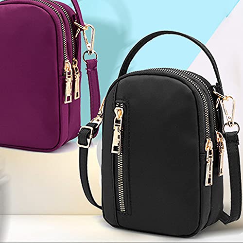 Bobrand Cell Phone Purse Crossbody Bag for iPhone 12 Mini, Samsung Galaxy A52 A32 A31 A11 A51 A01, LG Phoenix 5, BLU G9 Pro (Black)