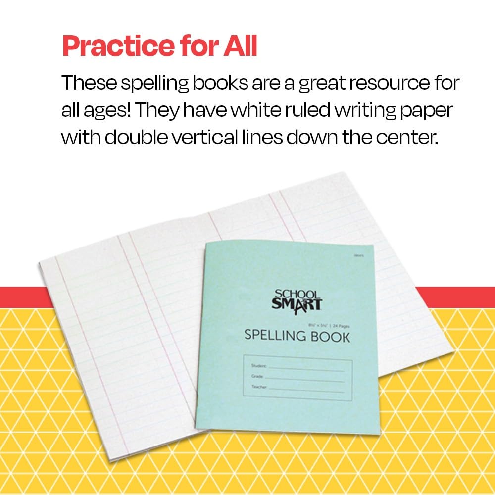 School Smart - 85471 Blank 24 Page Spelling Books, 5-1/2" W x 8-1/2" L (Pack of 48)