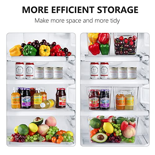 Set Of 8 Refrigerator Organizer Bins,4 Large and 4 Small Pantry Organization and Storage Bins, Clear Cabinet Organizers & Storage Containers for Pantry, Kitchen, Freezer, Cabinet, Fridge,BPA Free