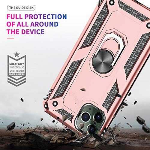 LeYi Compatible for iPhone 12 Pro Max Case with [2 Pack] Tempered Glass Screen Protector and Camera Lens Protector for Women Men, Military-Grade Phone Case for iPhone 12 Pro Max, Rose Gold
