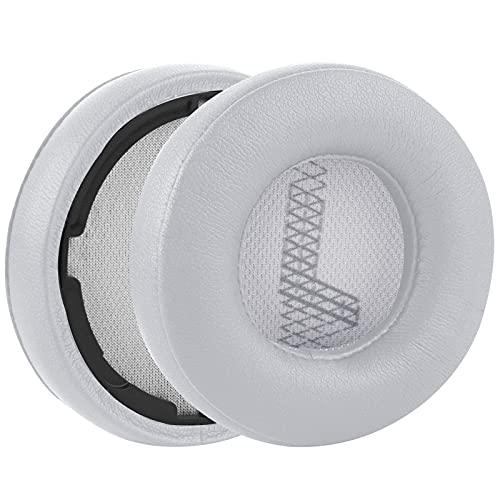 Geekria QuickFit Protein Leather Replacement Ear Pads for JBL Live 400BT Headphones Earpads, Headset Ear Cushion Repair Parts (Grey)