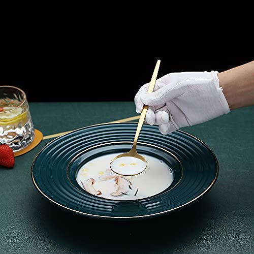 Matt Gold Dinner Spoons 6 Piece, 8.1'' Stainless Steel Tablespoons, Soup Spoons, Dessert Spoons, Spoons Silverware for Home, Kitchen or Restauran,Dishwasher Safe