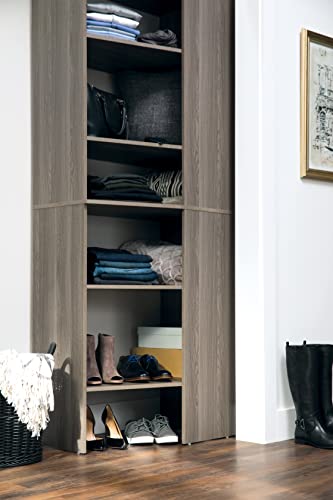 ClosetMaid SuiteSymphony Wood Corner Shelf Unit, 2 Shelves, Adjustable Stacking, for Storage, Closet, Clothes, Shoes, Décor, Graphite Grey