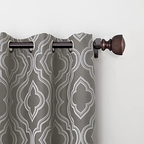 Interior Living 28-48 in. Petite Café Adjustable Knob End Curtain Rod, 1/2 in. Diameter, Brown