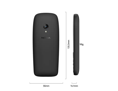 Nokia 6310 (2021) Dual-SIM 8MB ROM + 16MB RAM (GSM Only | No CDMA) Factory Unlocked 2G GSM Cell-Phone (Black) - International Version
