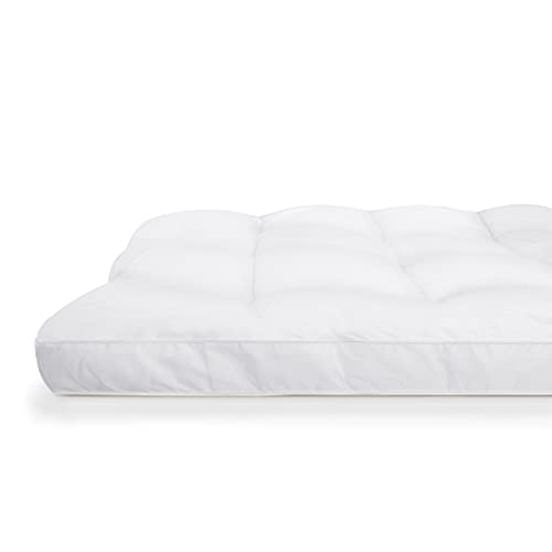 SERTA Down Illusion Soft Hypoallergenic 2 inch Pillowtop Simple Fit Mattress Topper, King, White