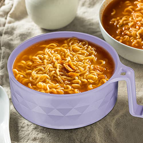 4 Set Microwave Ramen Cooker Instant Noodles Bowl 33 Oz Ramen Noodle Bowl with Lid and Handle Microwave Ramen Bowl with Forks Spoons Chopsticks for Kitchen Home