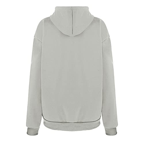 Women's Casual Hoodies Jumper Tops Sunflower Graphic Printed Sweatshirt Hooded Pullover with Pockets Gray