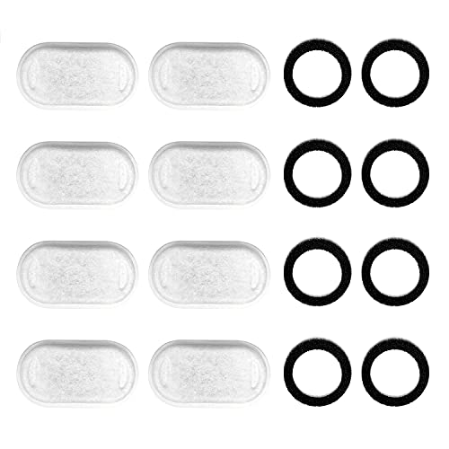 16 Packs Cat Water Fountain Filters for Stainless Steel 108oz/3.2L & 67oz/2L Adjustable Water Flow Pet Fountain, Replacement Filters for Pet Drinking Fountain