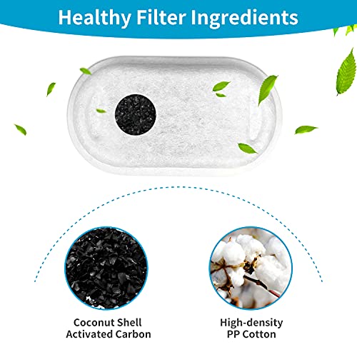 16 Packs Cat Water Fountain Filters for Stainless Steel 108oz/3.2L & 67oz/2L Adjustable Water Flow Pet Fountain, Replacement Filters for Pet Drinking Fountain